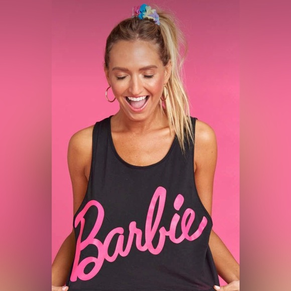 Barbie | Tops | Barbie Grayson Social Tank Top Classic Barbie Logo Navy ...